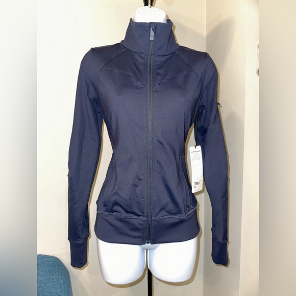ALO Yoga | Tops | Alo Contour Jacket Zip Up Active Jacket Dark Navy ...
